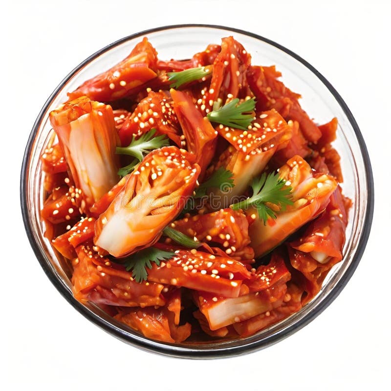 Korean Food Kimchi on White Background Stock Illustration ...