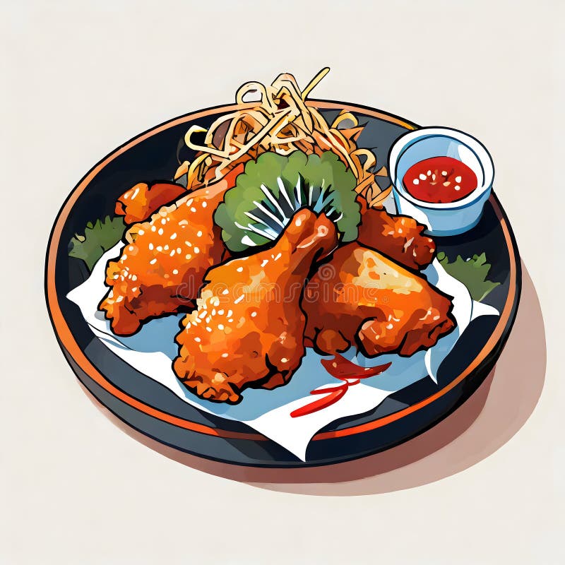 Korean Food, Kimchi on White Background Stock Illustration ...