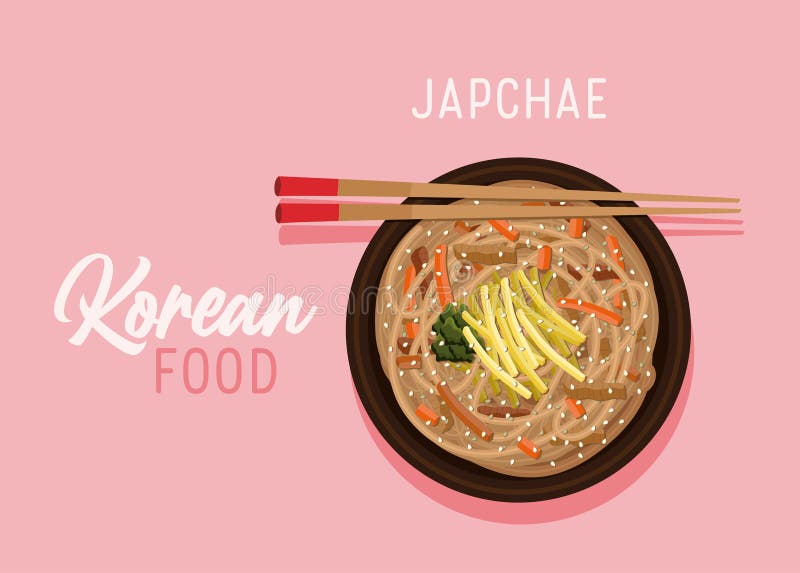 Japchae Stock Illustrations – 38 Japchae Stock Illustrations, Vectors ...