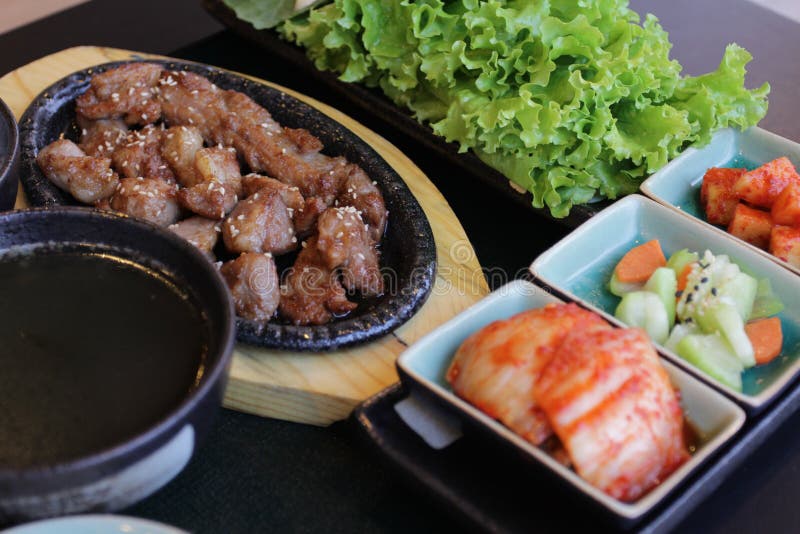 Korean food set stock image. Image of hang, rice, food - 61358329