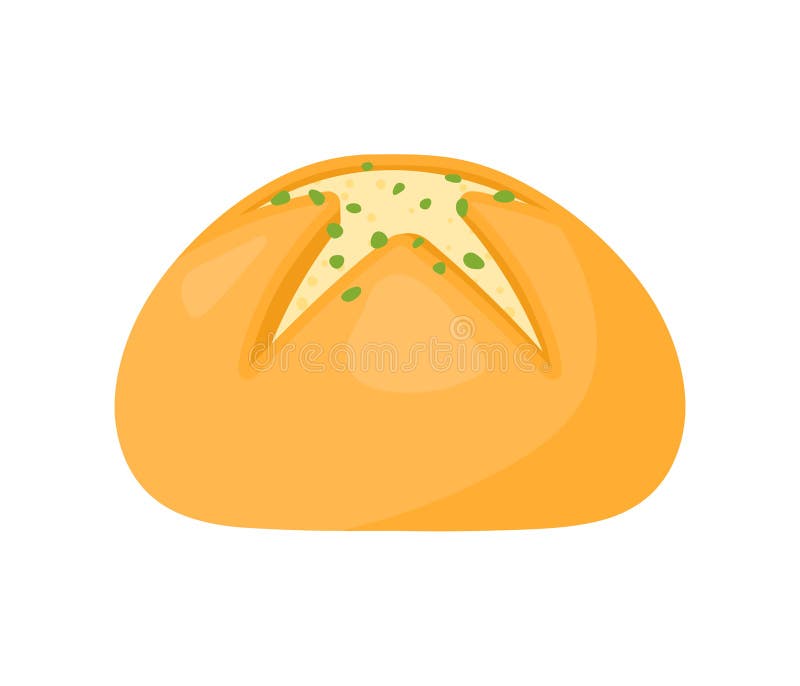 Korean Garlic Cheese Bread Icon Vector Illustration Stock Vector ...