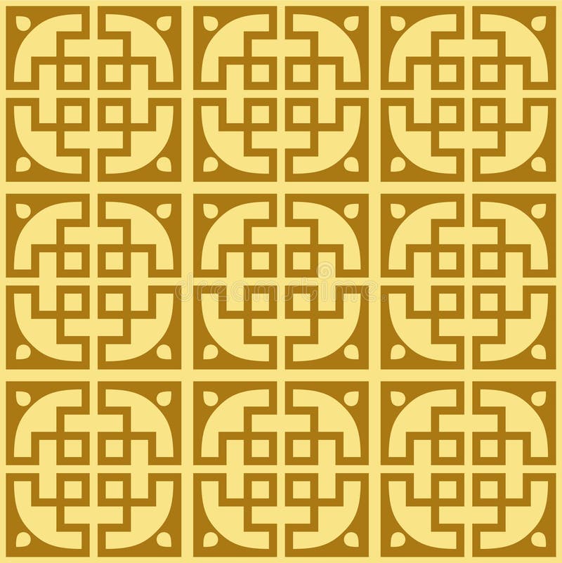 Korean Geometric Circle Star Vector Seamless Pattern Stock Vector ...