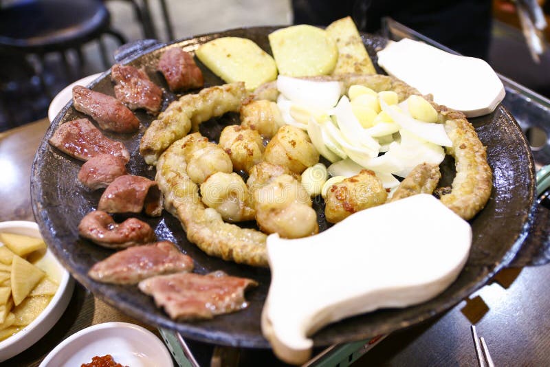 Korean Grilled Beef Tripe, Gopchang-gui Stock Image - Image of ...