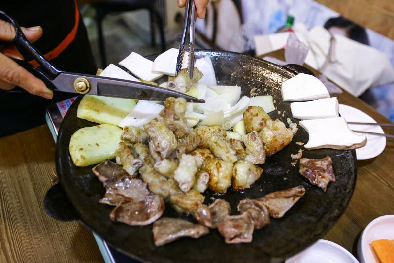Korean Grilled Beef Tripe, Gopchang-gui Stock Image - Image of cooking ...