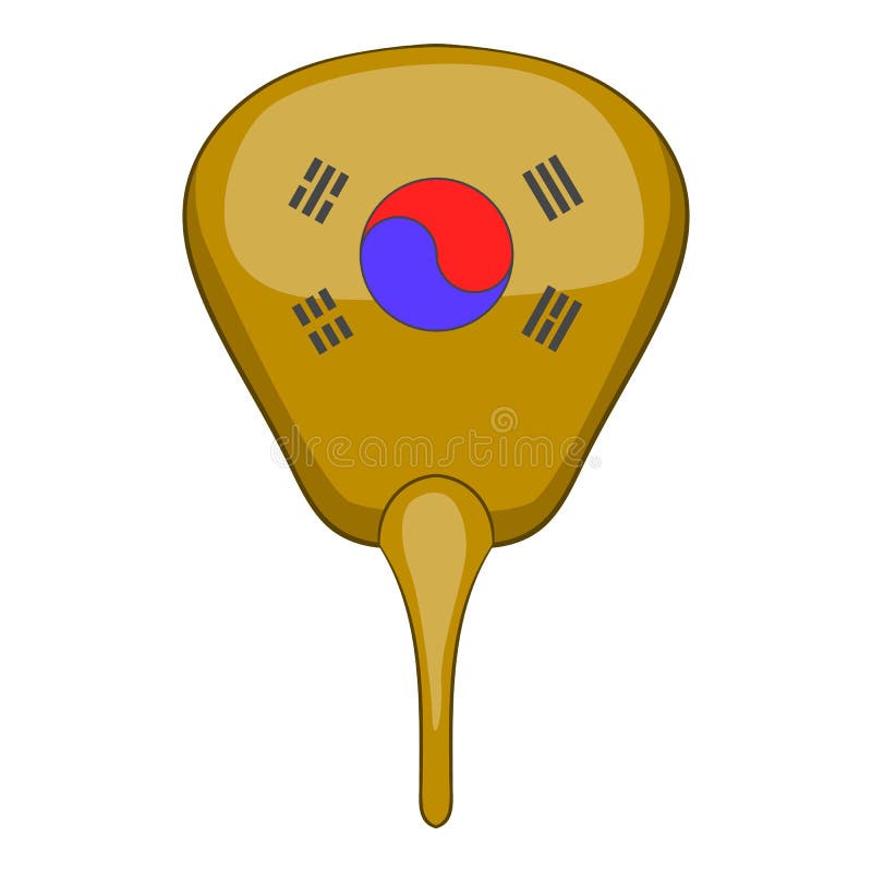 Korean Hand Fan Icon, Cartoon Style Stock Vector - Illustration of open ...