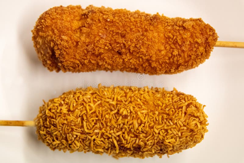 Korean or Japanese Corn Dog Stock Image - Image of stick, crunchy ...