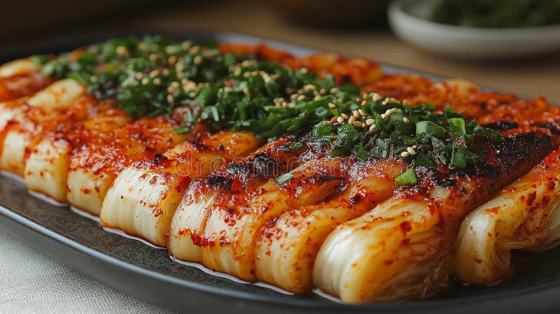 Korean Kimchi, Fermented Cabbage with Spices, Traditional Korean Dish ...