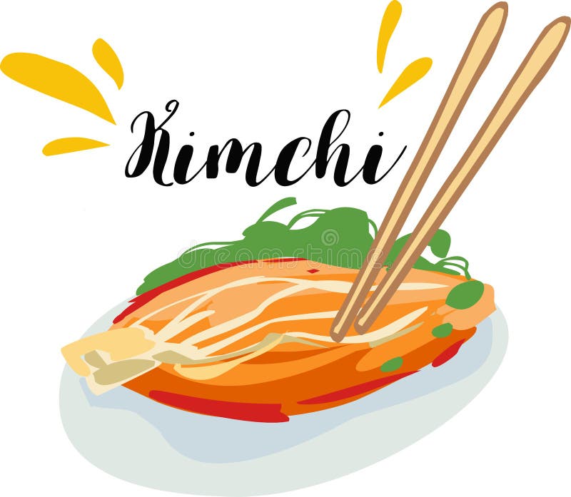 Korean Kimchi Icon on White Background Stock Vector - Illustration of ...