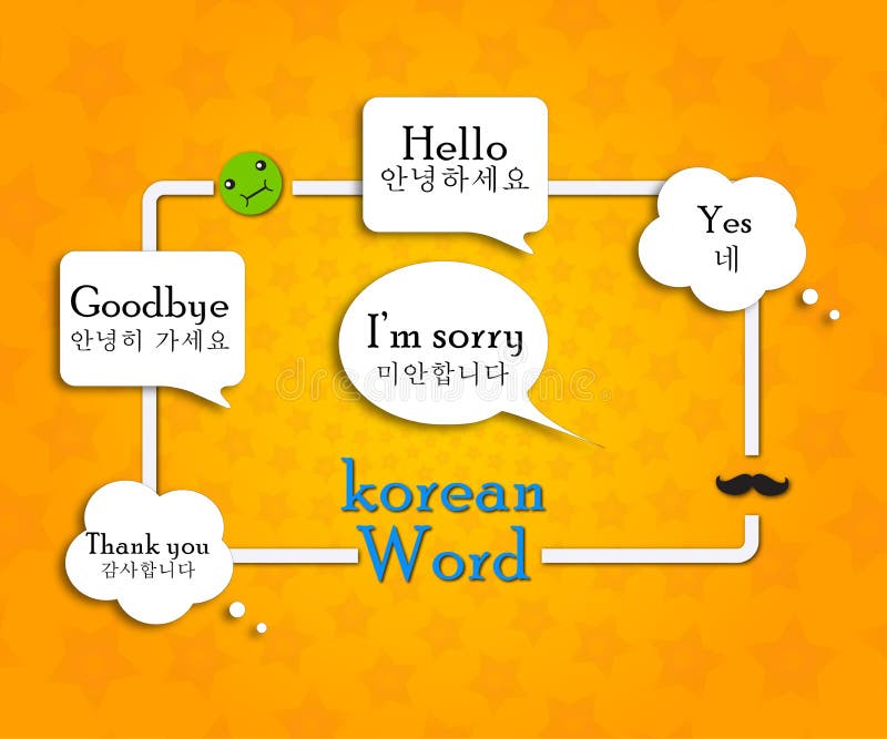 Korean Language Hello and Other Words Vector Design Stock Illustration ...