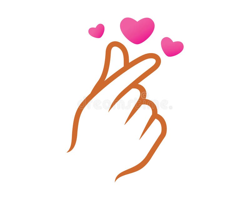 Korean Love Hand Sign Front View Illustration Stock Vector ...