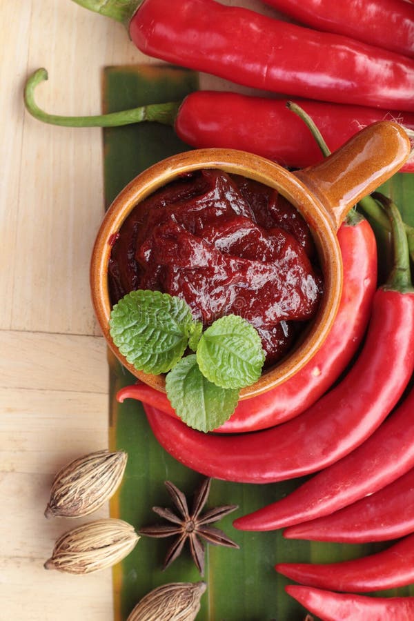 Korean Red Pepper Gochujang for Cooking. Stock Photo - Image of wood ...
