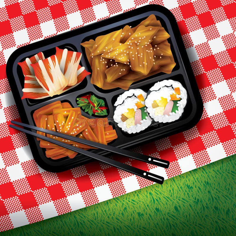 Korean Rice Box. Vector Illustration Decorative Design Stock Vector ...