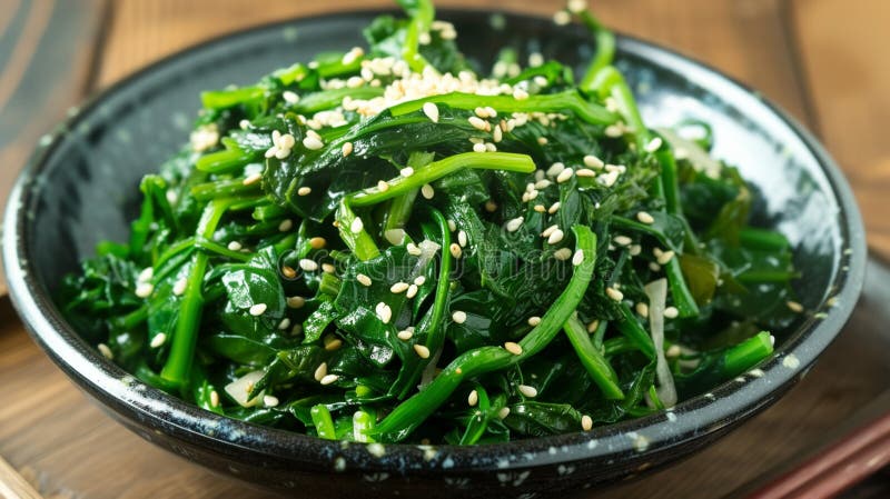 Korean Spinach Salad Sigeumchi Namul, Korean Side Dish. Generative Ai ...
