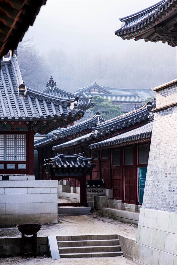 Korean style castle stock image. Image of history, palace - 34782029