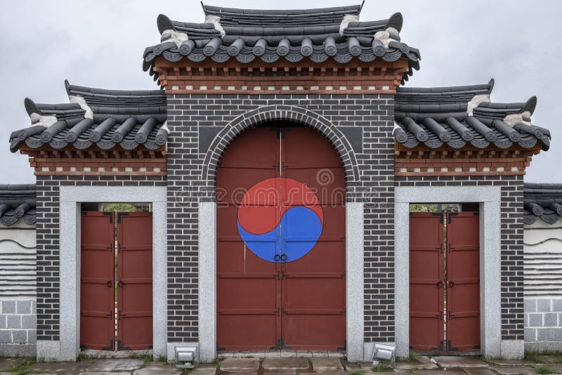 Korean Style Gate Entrance. Stock Photo - Image of decoration, main ...