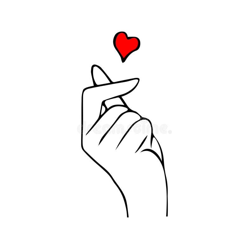 Korean Symbol Hand Heart, a Message of Love Hand Gesture. the Hand ...