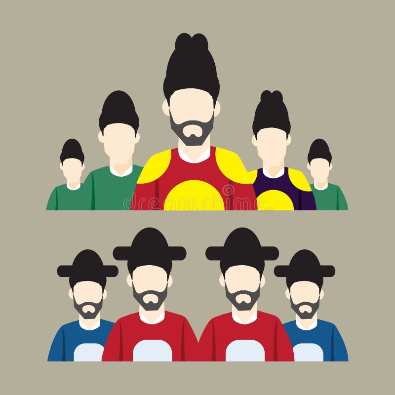 Clothes Traditional Culture of Korean, Eunuch Character Cartoon Vector ...