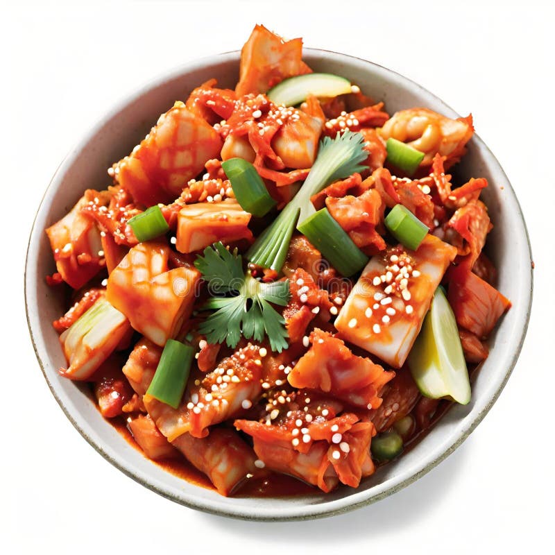 Korean Traditional Food , Kimchi on White Background Stock Illustration ...