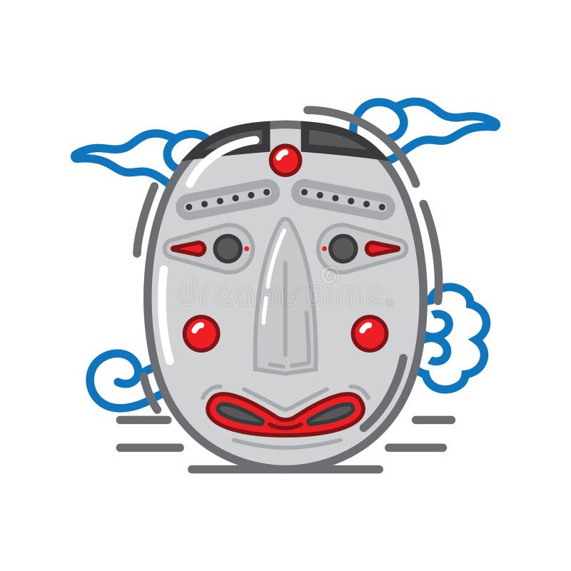 Korean Traditional Mask Design. Vector Illustration Decorative Design ...