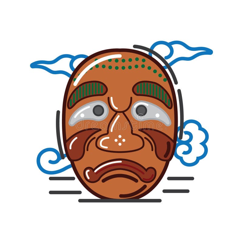 Korean Traditional Mask Design. Vector Illustration Decorative Design ...