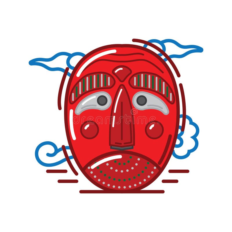 Korean Traditional Mask Design. Vector Illustration Decorative Design ...