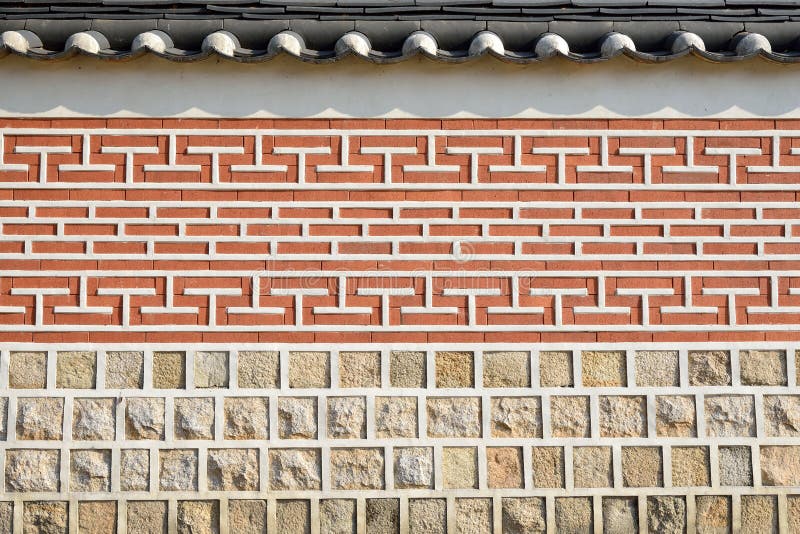 Korean Traditional Wall Pattern Stock Photo - Image of asian, exterior ...