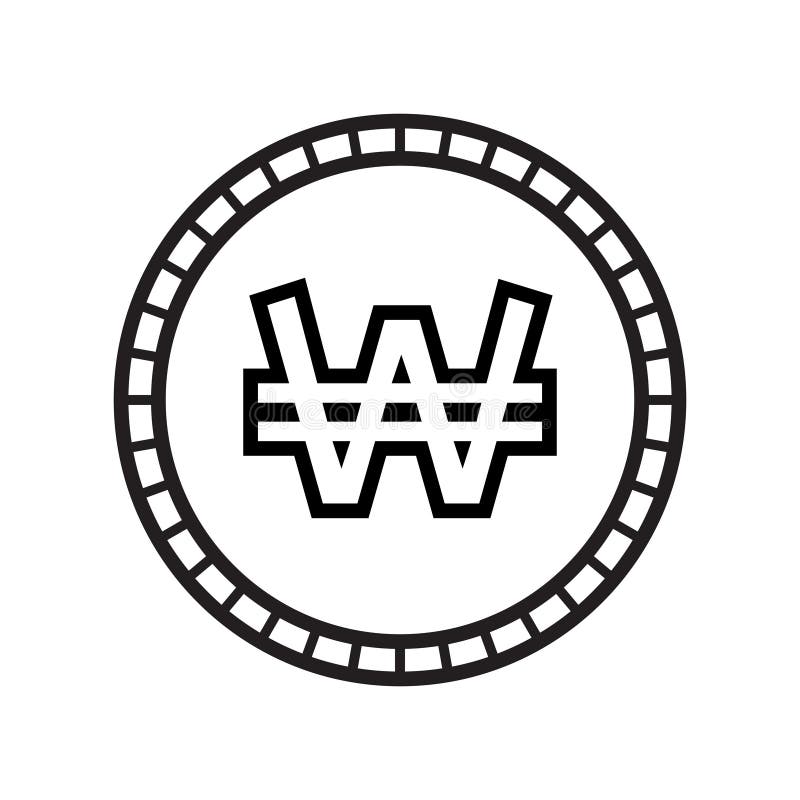 Korean Won Currency Symbol Coin Stock Vector - Illustration of cartoon ...