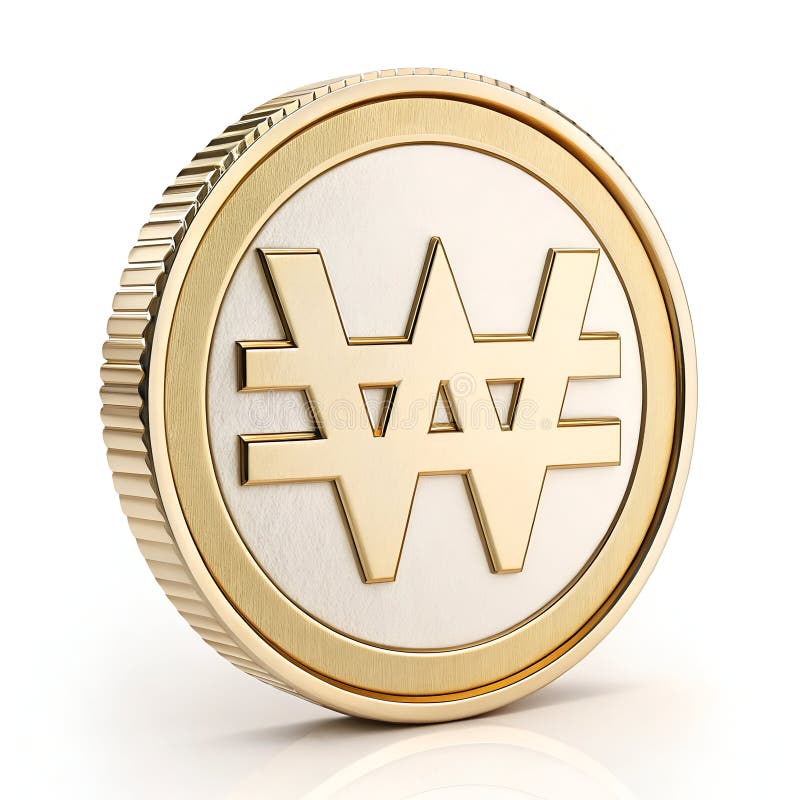 Korean Won 3D Icon, stock illustration. Illustration of korean - 356496208
