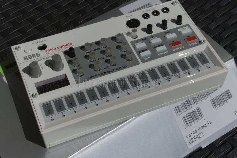 Korg Volca Sample Digital Sampler Sequencer Resting on Its Box ...