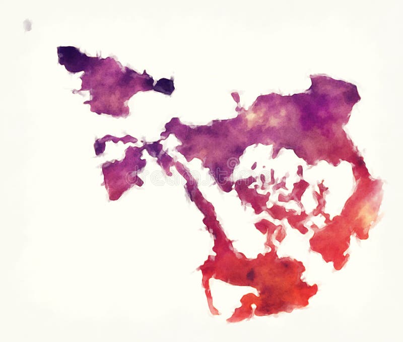 Koror State Water Color Map Von Palau Stock Abbildung - Illustration ...