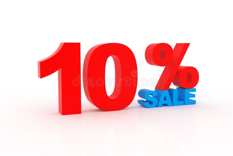 Korting 10% stock illustratie. Illustration of rood, tarief - 11716177