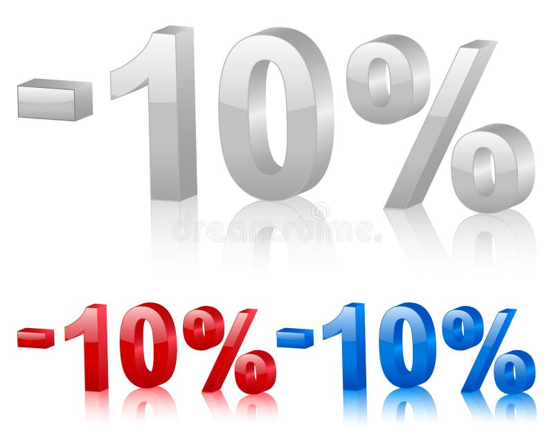 Korting 10% vector illustratie. Illustration of percentage - 6704317