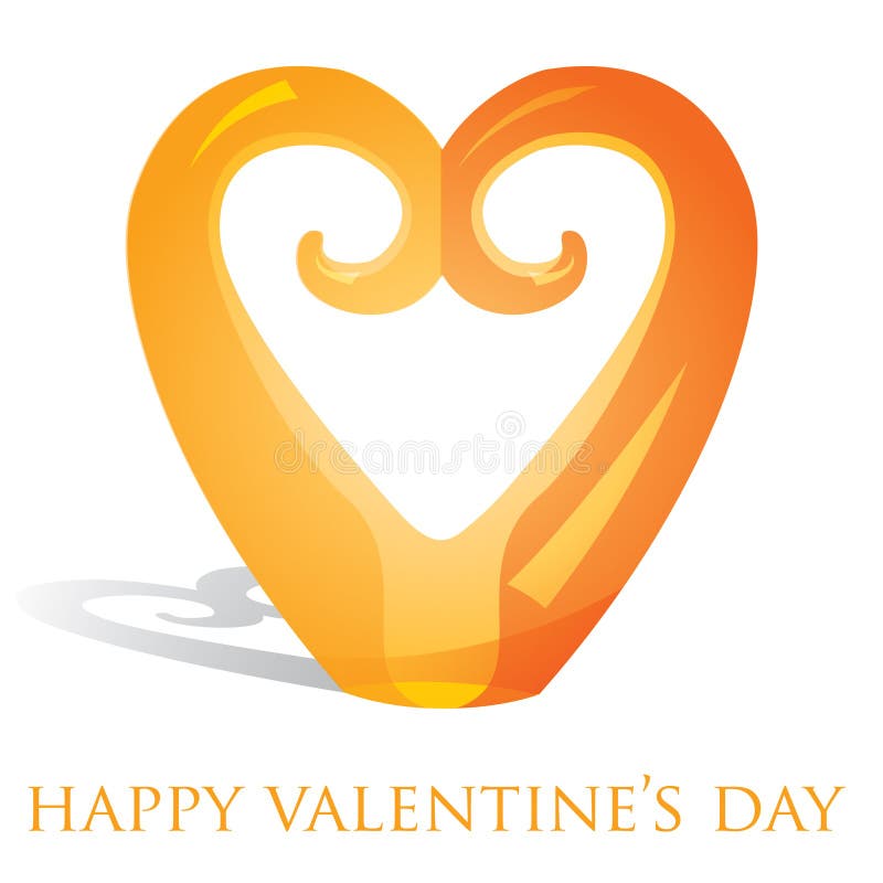 Koru Heart Ornament Valentine`s Day Card Stock Vector - Illustration of ...