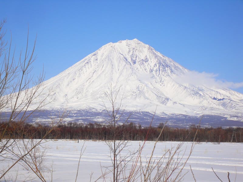 Koryak volcano stock image. Image of close, shot, kamchatka - 64812761
