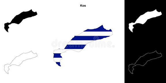 Kos outline map stock illustration. Illustration of silhouette - 379301057