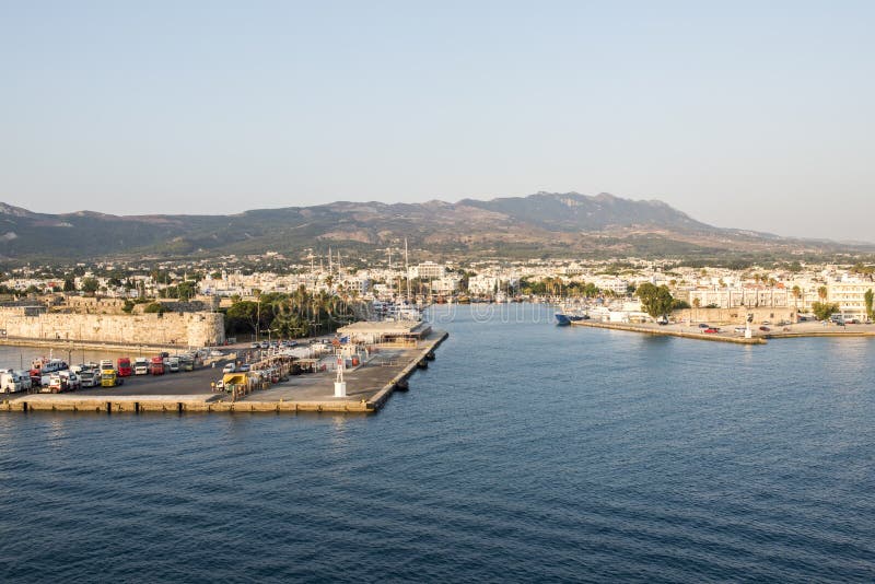 Kos island, harbour editorial stock photo. Image of greek - 97682103