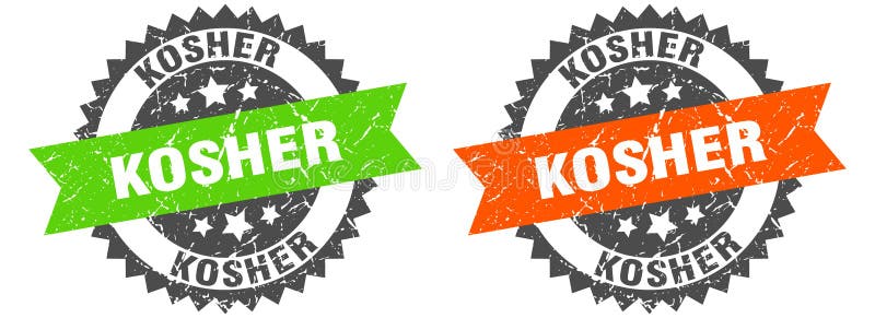 Kosher Band Sign. Kosher Grunge Stamp Set Stock Vector - Illustration ...
