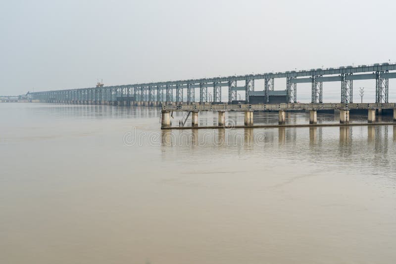 Koshi River Barrage in Nepal Stock Photo - Image of scape, landmark ...