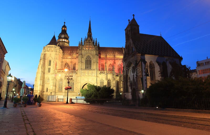 Kosice at sunset editorial stock photo. Image of kosice - 74019298