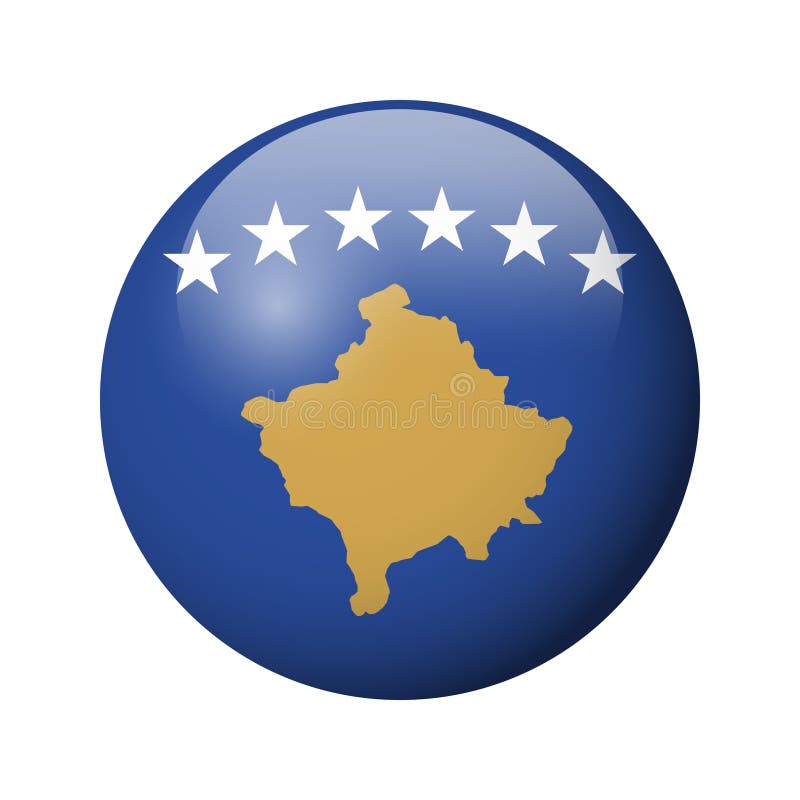 Glossy Circle Badge Flag of Kosovo Stock Vector - Illustration of shape ...