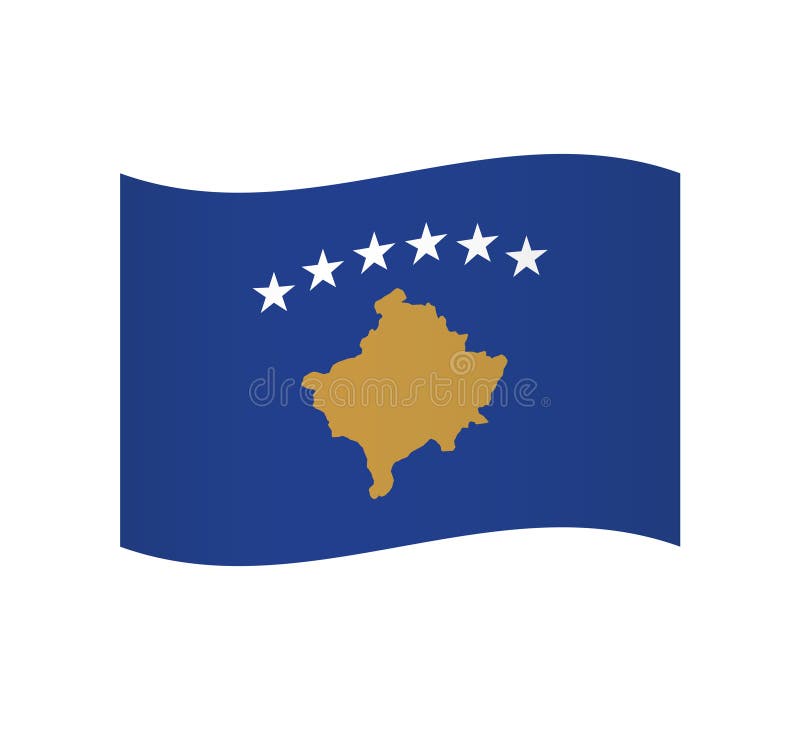 Wavy vector flag of Kosovo stock illustration. Illustration of national ...