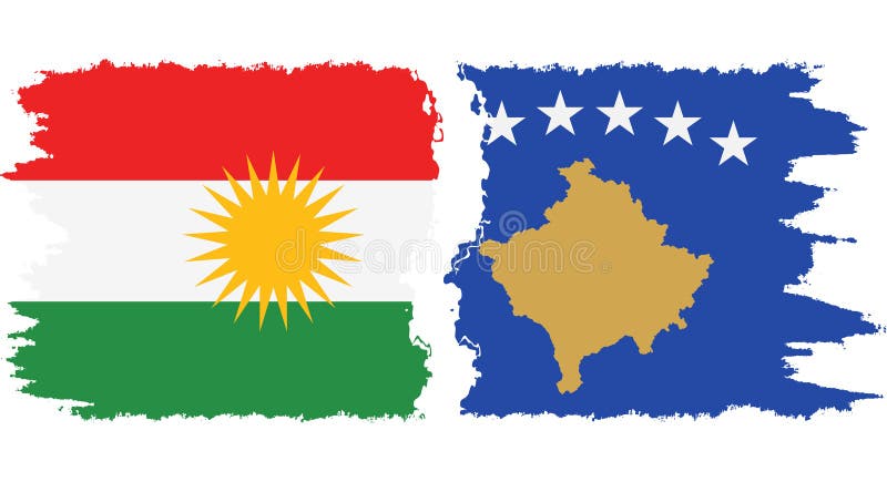 Kosovo and Kurdistan Grunge Flags Connection Vector Stock Vector ...