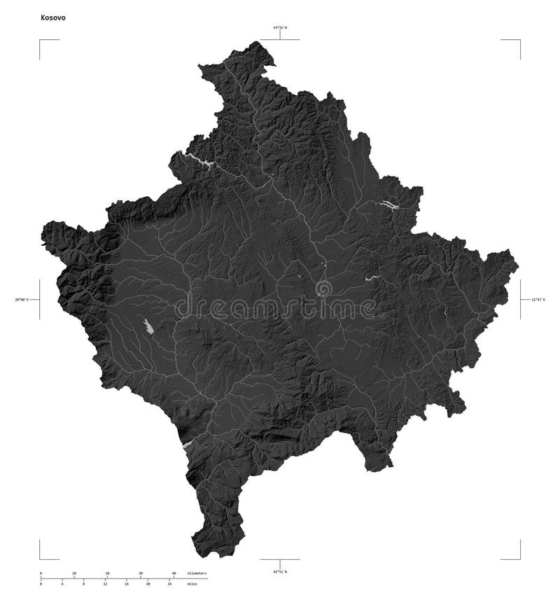 Kosovo Shape on White. Pale Stock Illustration - Illustration of kosovo, land: 307372165