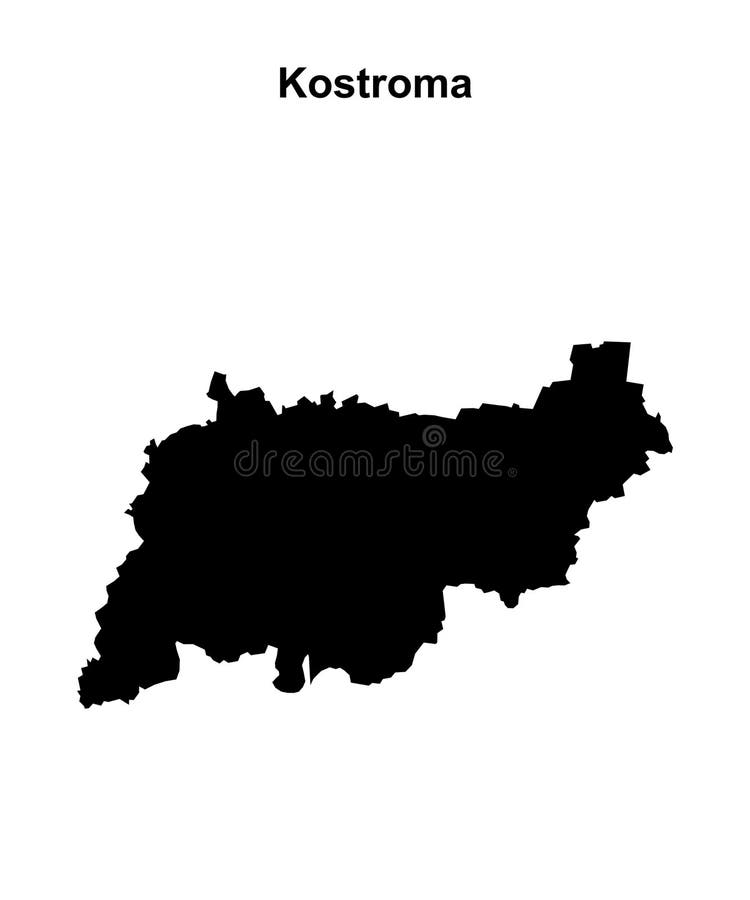 Kostroma outline map stock vector. Illustration of contour - 360650978