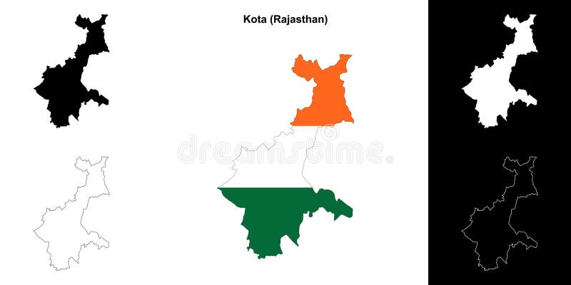 Kota outline map stock vector. Illustration of boundary - 368883787