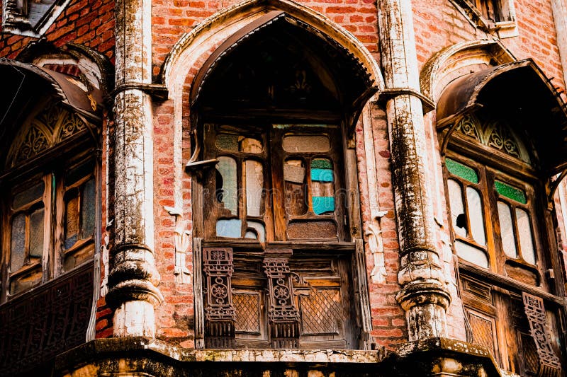 Rich Heritage of Pakistan an Old Building with Colorful Windows Stock ...