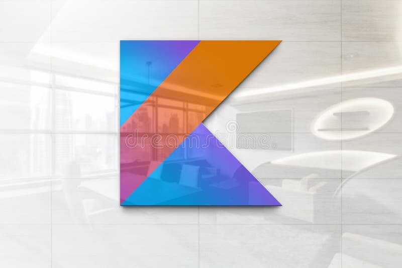 Kotlin Programming Language Development Concept Coding Background Colored Pixelized Text 3d