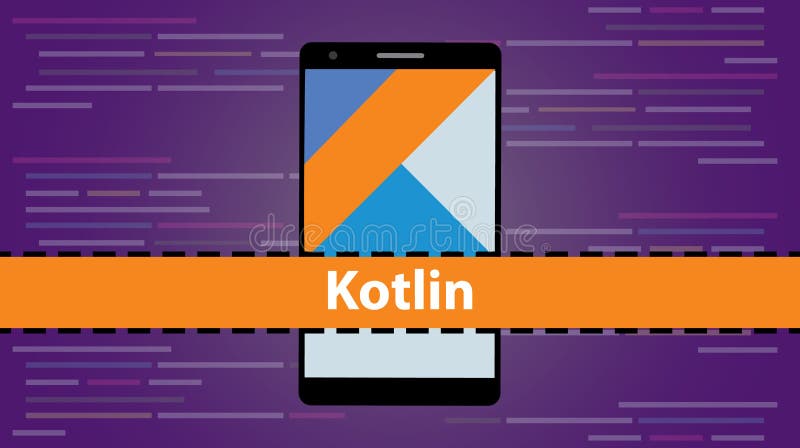 Kotlin Programming Language Development Concept Coding Background Colored Pixelized Text 3d