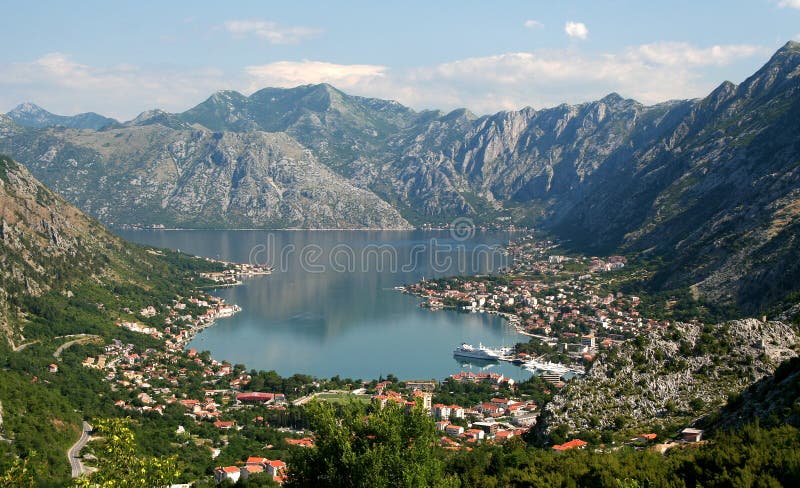 Kotor bay stock image. Image of water, town, landscape - 20989155