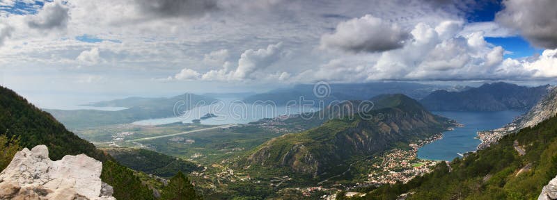 Kotor bay aerial view stock photo. Image of point, montenegro - 16815930